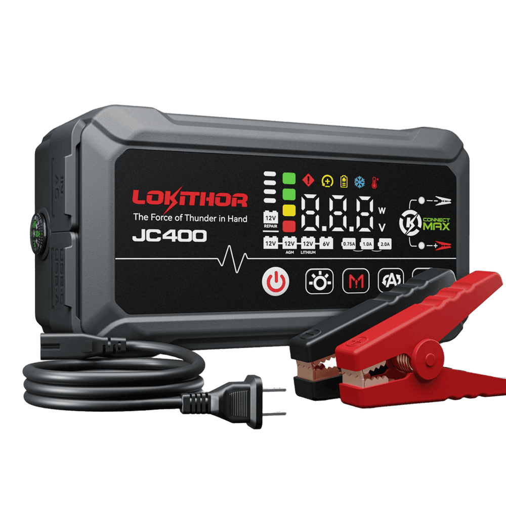 LOKITHOR JC400 Jump Starter - Car Maintainer Desulfator | 9-in-1 Power
